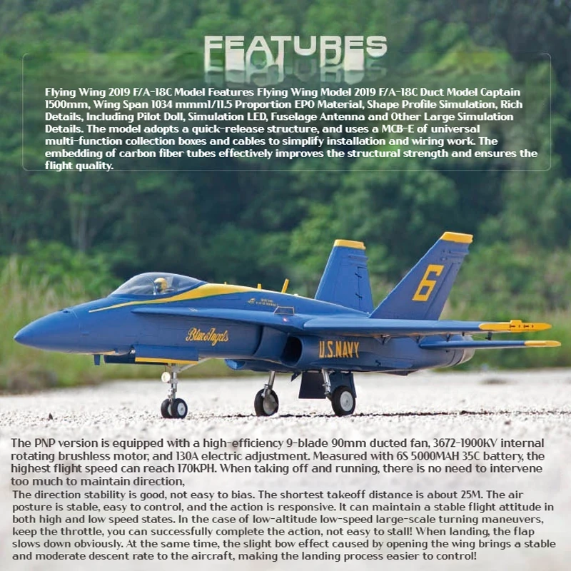 Freewing-F18-F-18-90mm-F-A-18C-Hornet-Blue-Angels-RC-EDF-Jet-Plane ...