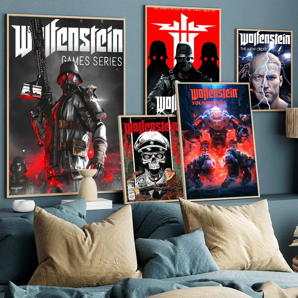 Wolfenstein-Affiches-vintage-imprim-es-papier-blanc-collant-stickers ...