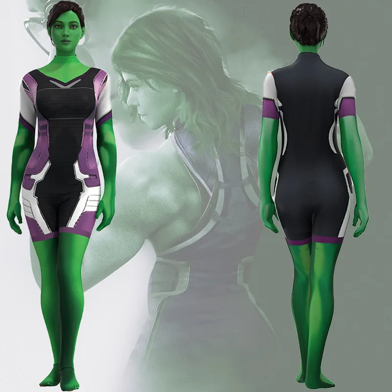 Marvel-She-Hulk-Costume-Women-Cosplay-Jumpsuit-Sexy-Female-Superhero ...