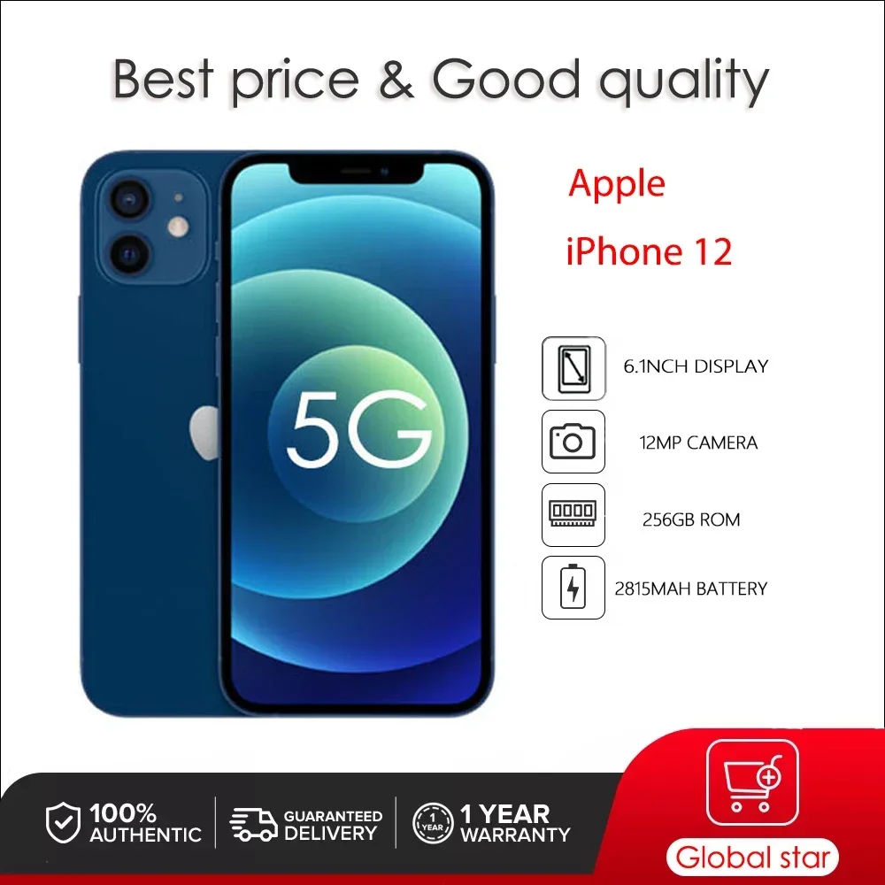 Apple-iPhone-12-5G-Smartphone-Original-Unlocked-Hexa-core-A14-IOS-64-GB ...
