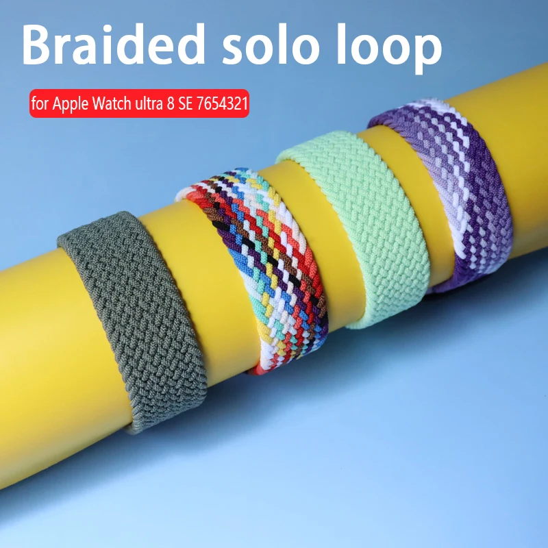 braided solo loop Strap For Apple Watch Band 44mm 40mm 45mm 41mm 42mm ...