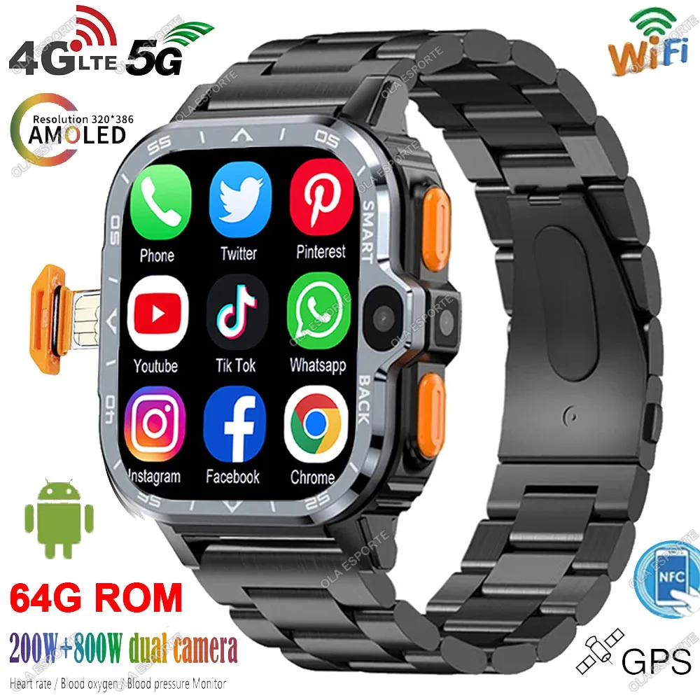 PGD-SmartWatch-4G-LTE-GPS-Wifi-tarjeta-SIM-NFC-C-mara-Dual-resistente ...