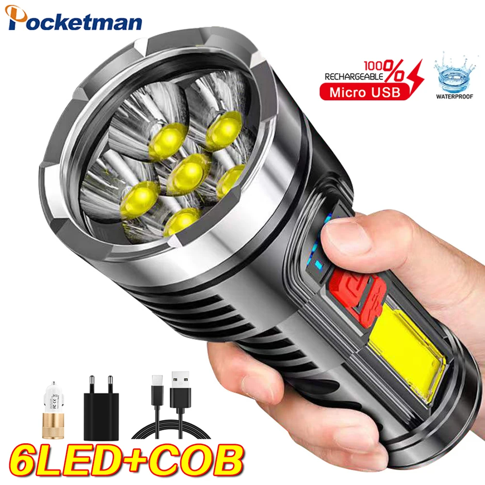 Super-Bright-6LED-Tactical-Flashlight-with-Side-Light-Portable-Camping ...