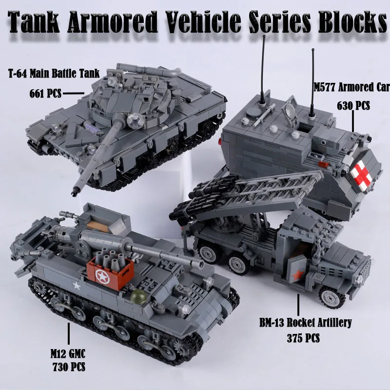 Modern US Military M577 Armored Car Building Blocks WW2 Soviet Union ...