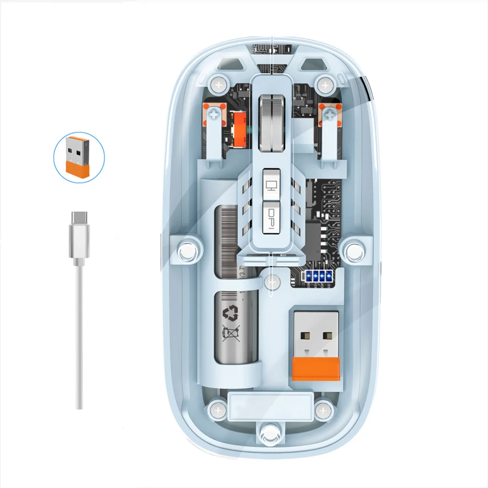 USB-1600DPI-Wireless-Transparent-Gaming-Mouse-2-4G-Mute-Mice-Support ...