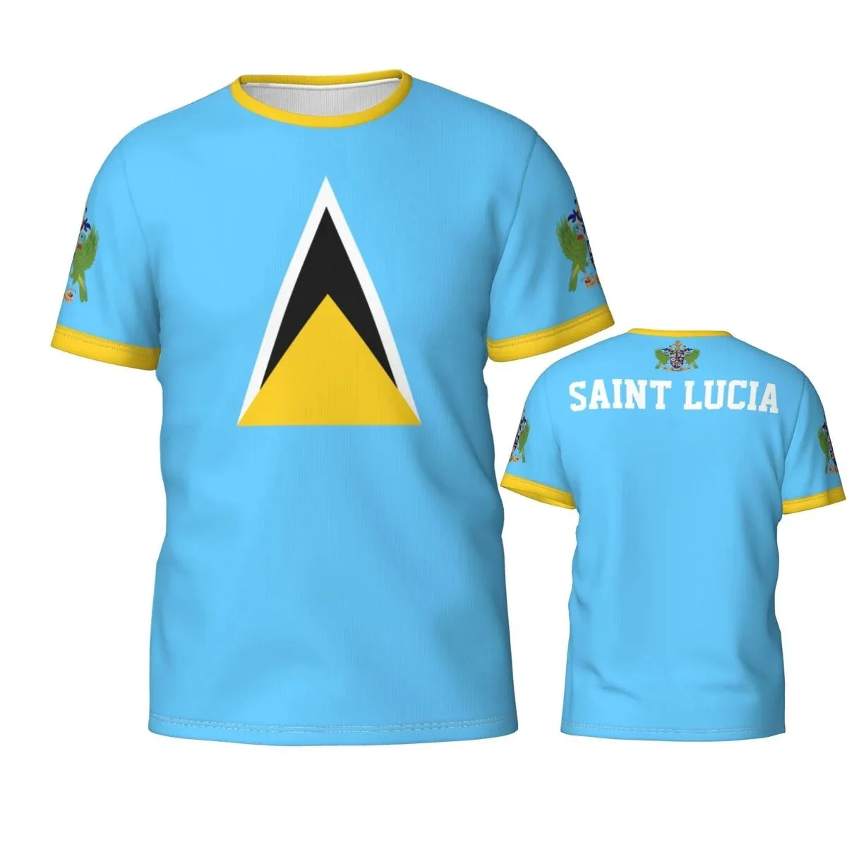 Saint-Lucia-flag-badge-3D-printed-T-shirt-for-men-s-and-women-s-jerseys ...