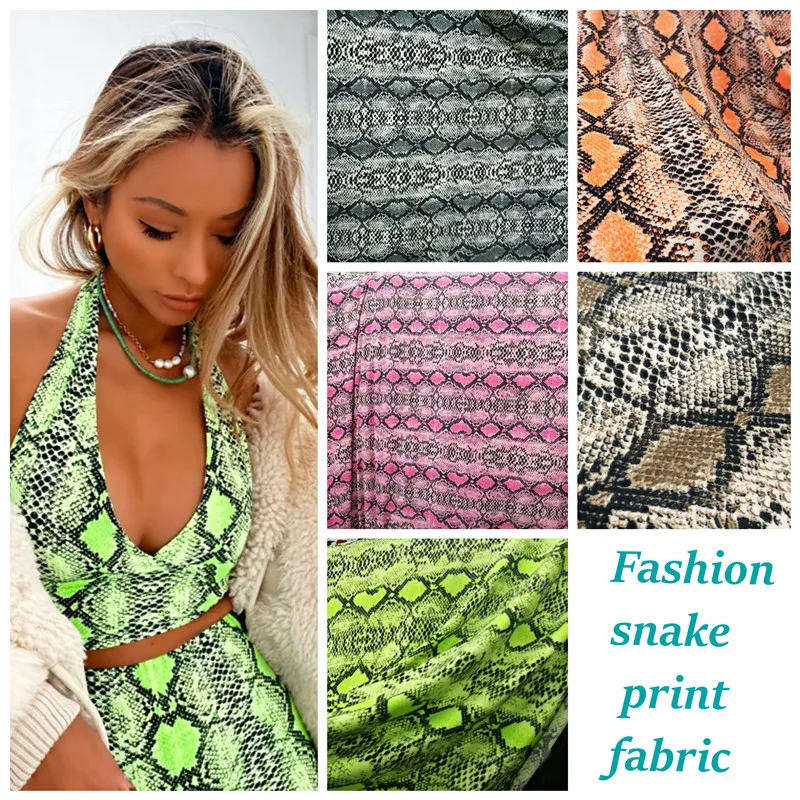 Elastic Snakeskin Grain Brushed Knitted Printing Fabric High Quality ...