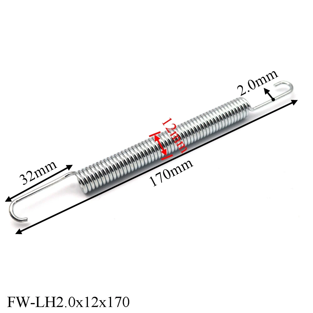 2PCS Wire 2mm Length 170mm Brake Tension Spring Vehicle Accessory ...