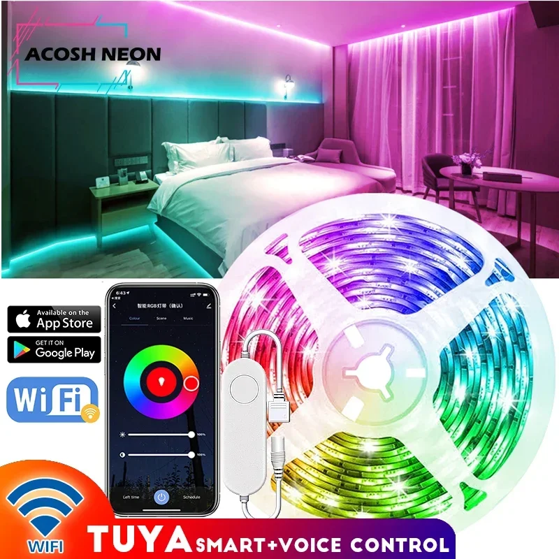 Tuya-LED-Strip-5V-5M-16-4ft-USB-Smart-Wifi-Flexible-Light-Lamp-work ...