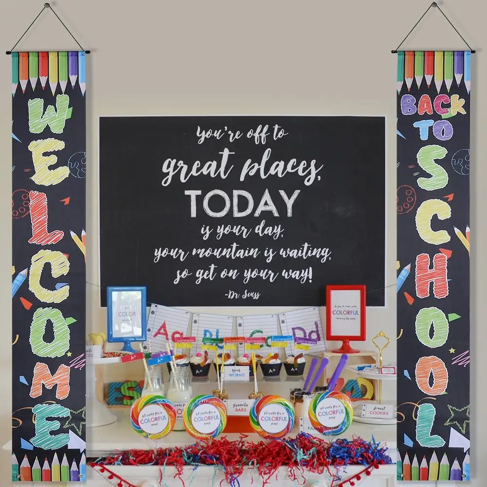 1-Pair-Back-To-School-Banner-Welcome-Banner-Classroom-Party-Supplies ...