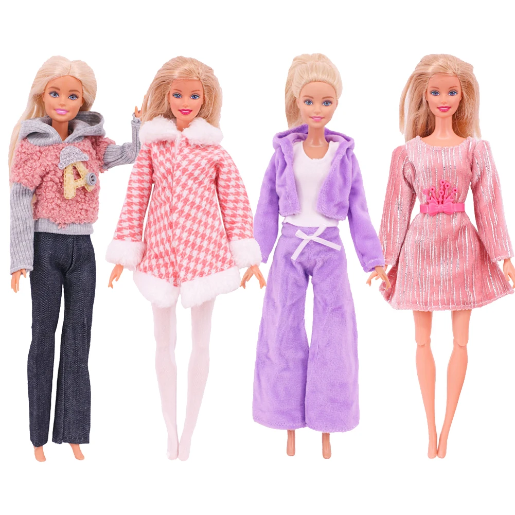 Pink-4-Pieces-Barbies-Doll-Clothes-Tops-Fashion-Dress-Accessories-Toys ...