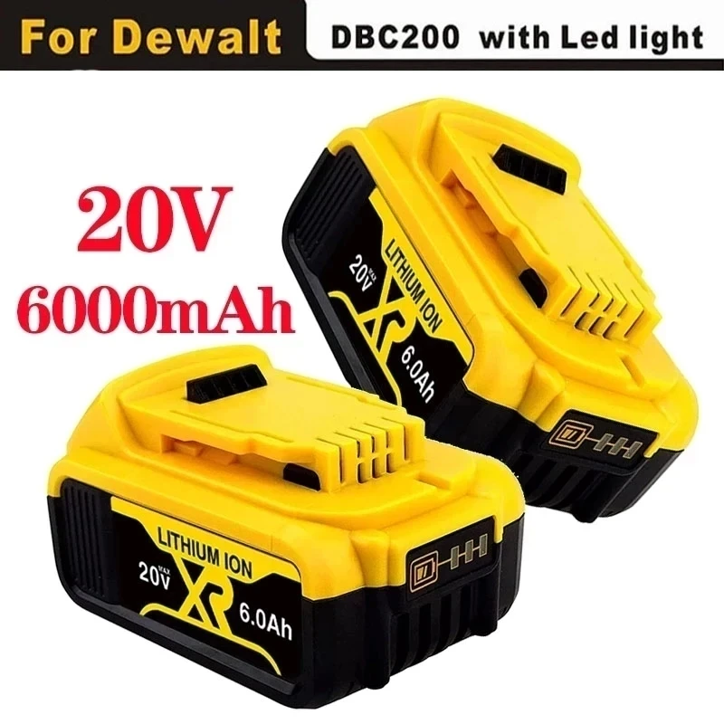 20V 6.0Ah DCB200 Replacement Li ion Battery For Dewalt Max XR DCB205 ...
