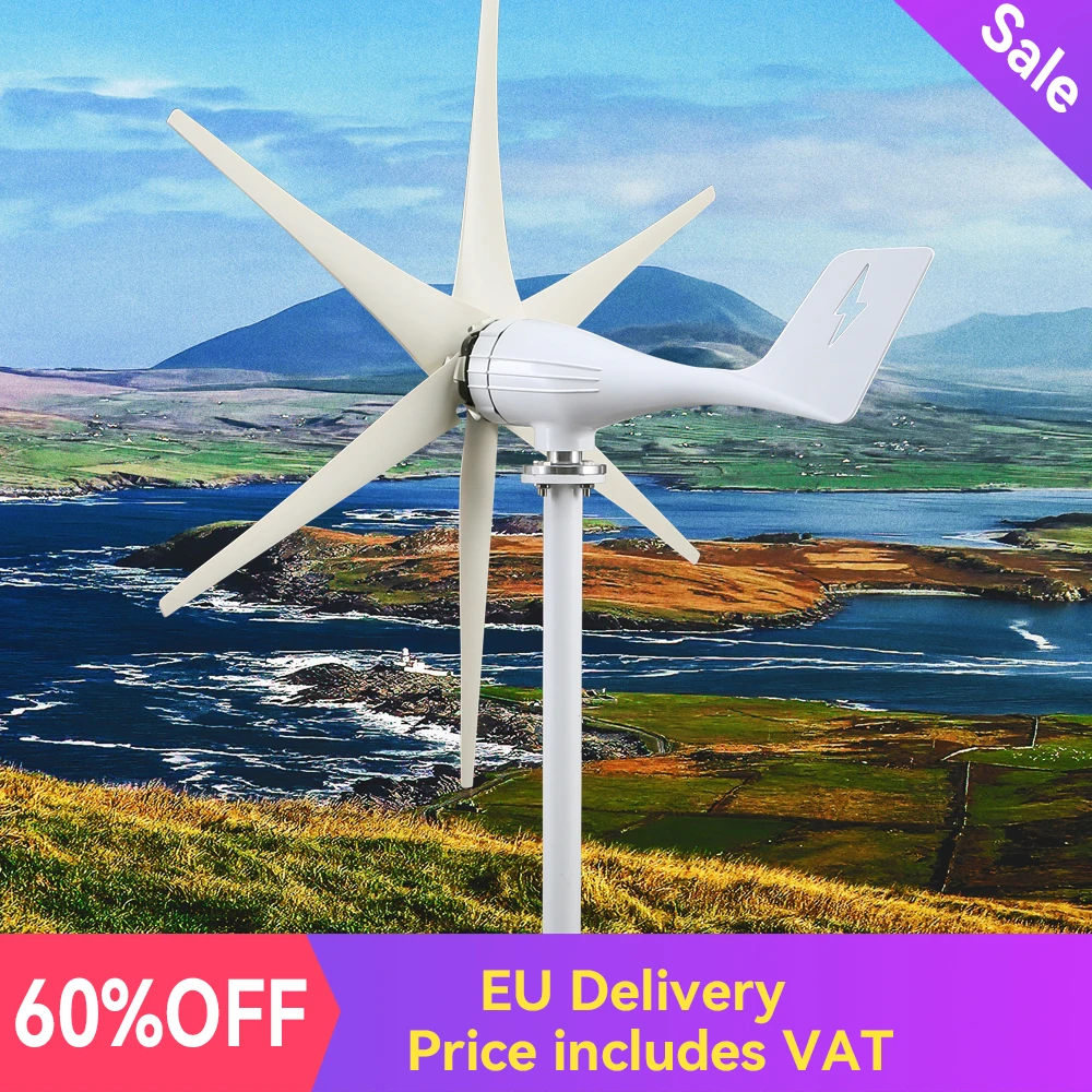 5days-fast-delivery-6-Blades-Wind-Turbine-Windmills-Generator-3000W-12V ...