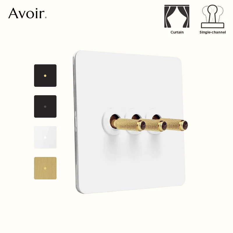 Avoir-86-Type-Wall-Momentary-Switch-Brass-Carved-Lever-Toggle-Lighting-Switches-1-Way-Black ...