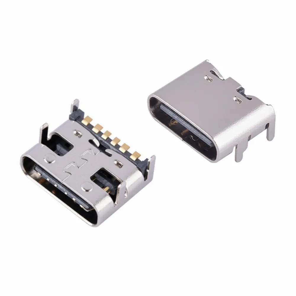 Conector-Micro-USB-tipo-C-100-hembra-conector-SMT-de-6-pines-3-1-piezas ...
