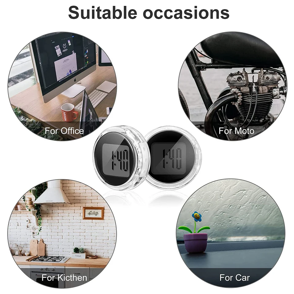 Stick On Dashboard Clock Motoforti Car Dashboard Clock - White Analog ...