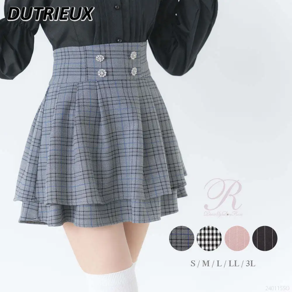 Spring-New-All-Match-Tutu-Japanese-Sweet-Pleated-Mini-Skirt-Beaded-Slim ...