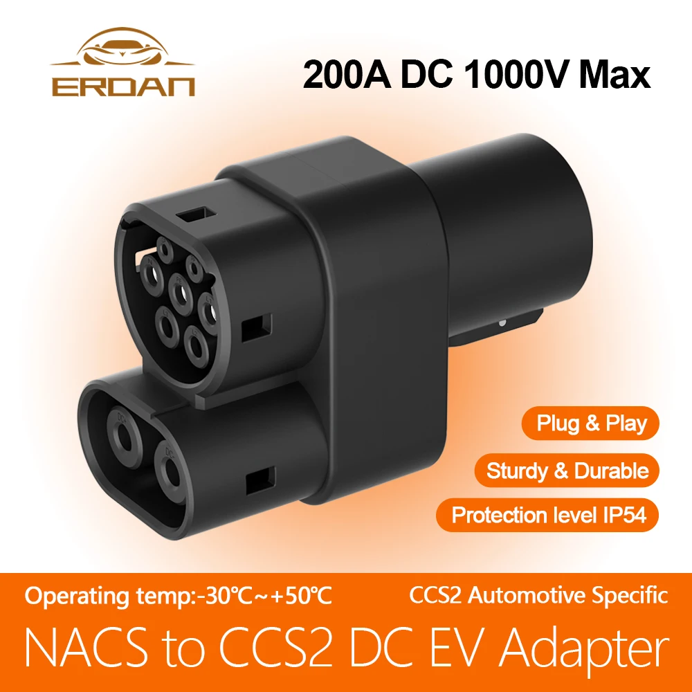 ERDAN NACS to CCS2 200KW Charging Connector DC 200A 1000V Tesla To CCS2 ...