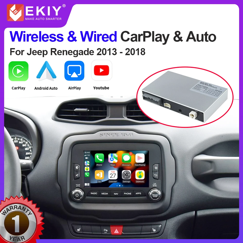 EKIY Wired & Wireless Apple Carplay Module For Jeep Renegade 2013 ...