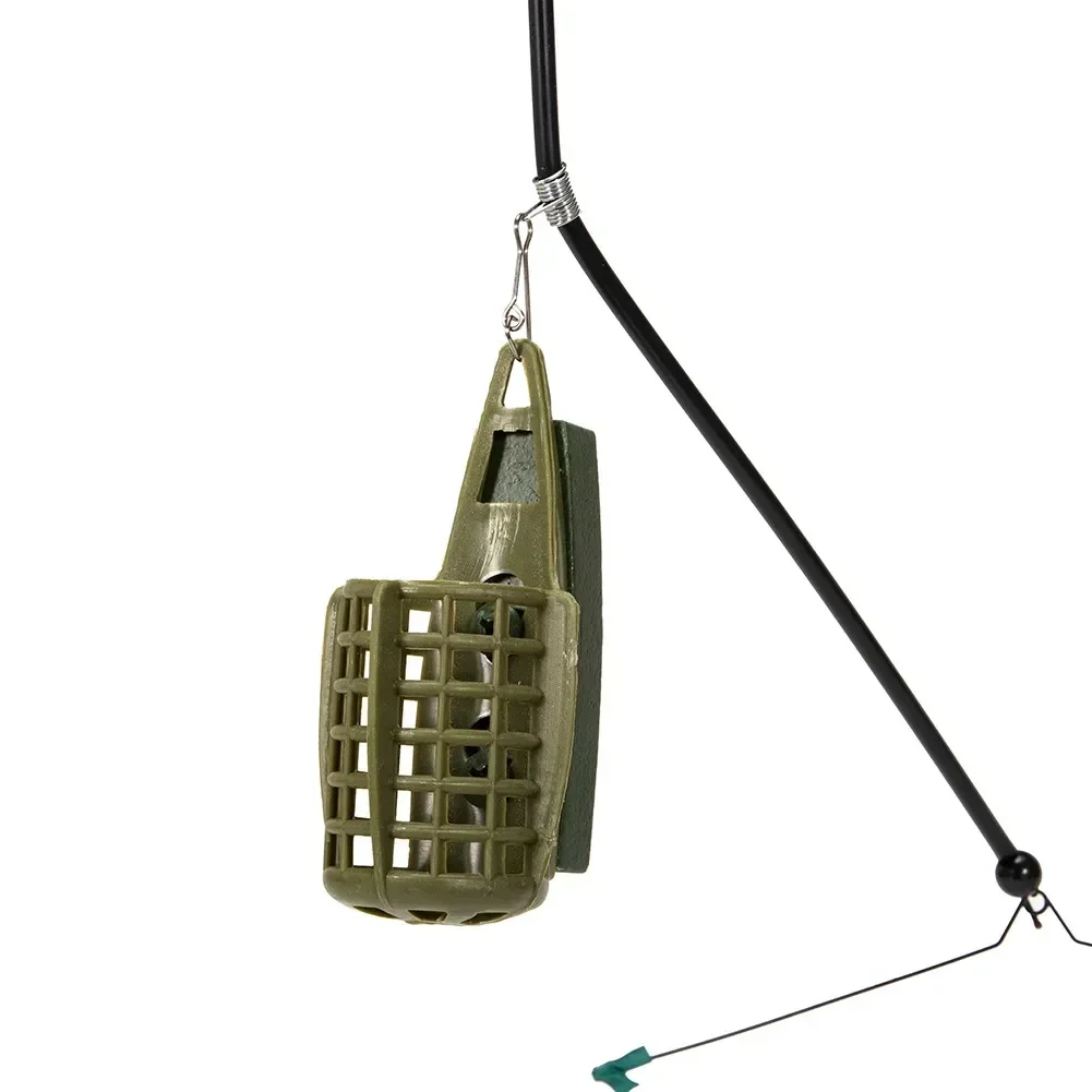 Carp Fishing Feeder Basket Baits Cage Hook Rig Set Lead Sinker Terminal ...