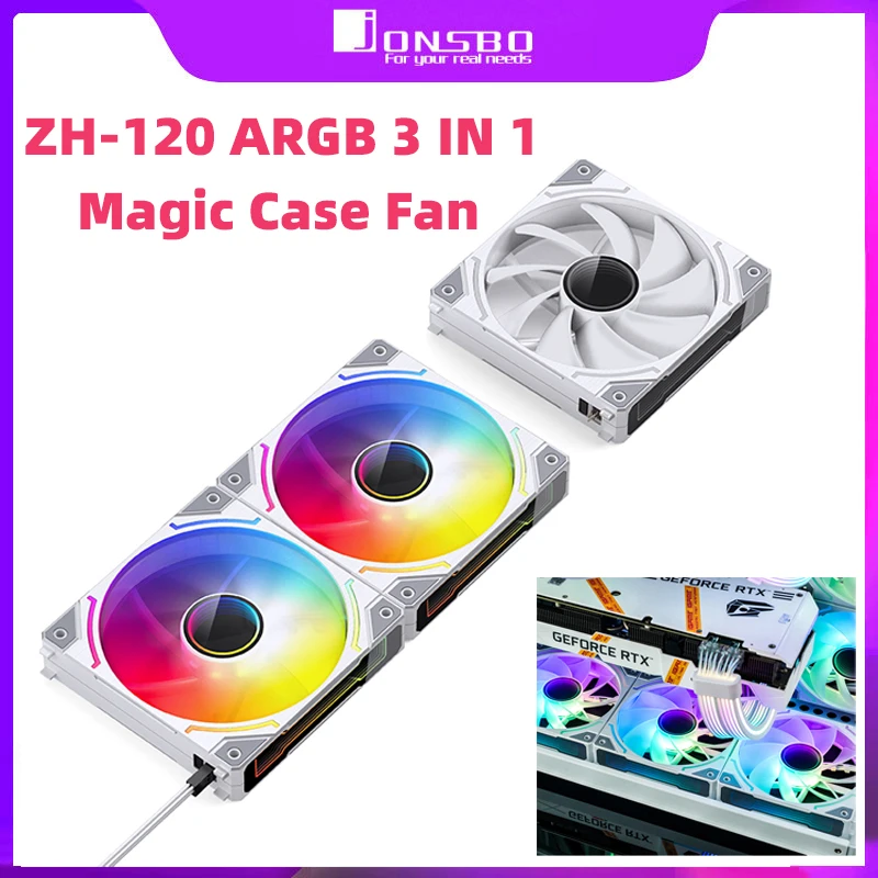 JONSBO-ZH-120-ARGB-3-IN-1Case-Fan-12CM-Thousand-Layer-Mirror-Light ...