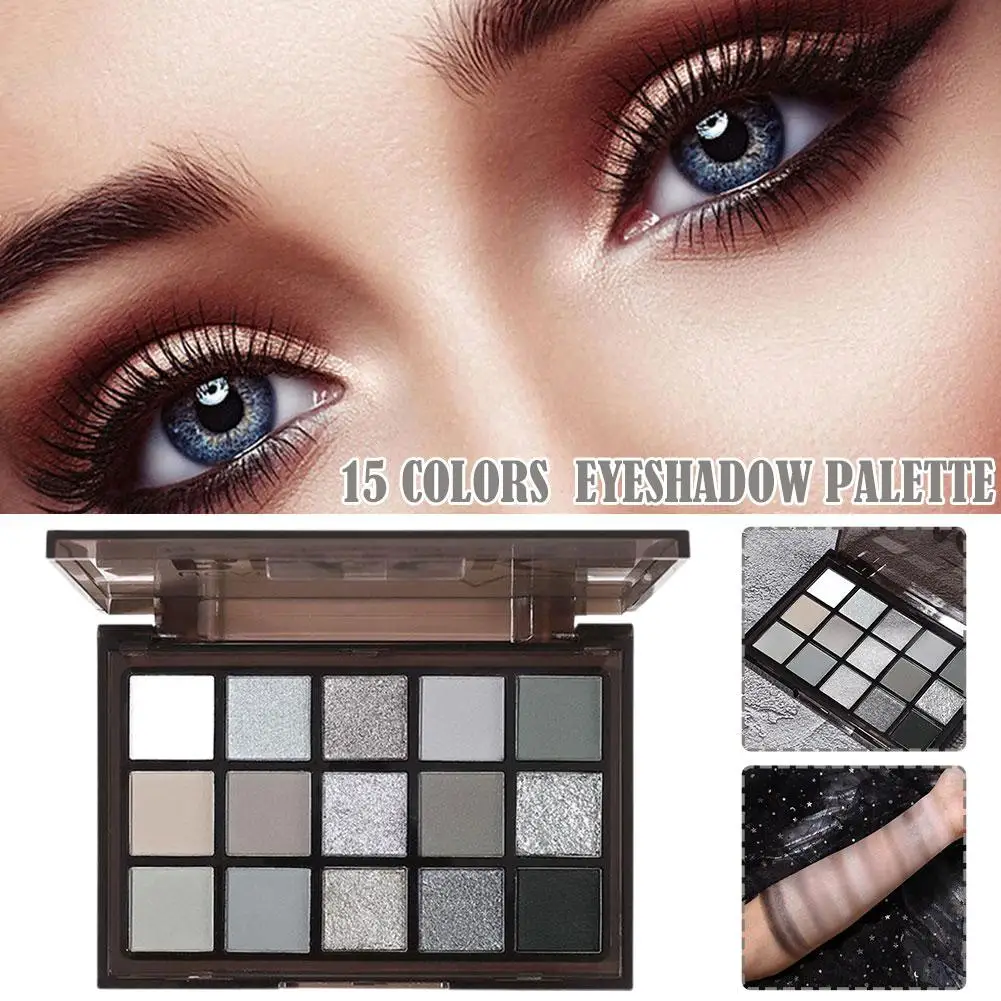 15-Color-Eyeshadow-Palette-Black-Smokey-Palette-Matte-Waterproof-High ...
