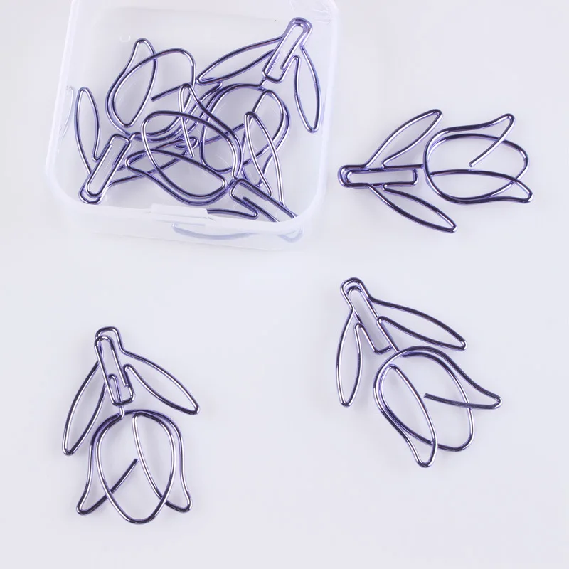 12pcs-box-Kawaii-Tulip-Paper-Clips-Cute-Hollow-Bookmarks-for-Planner ...