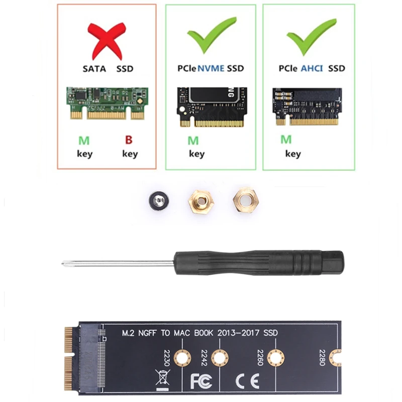 M.2 NVME SSD Convert Adapter Card for MacBook Air Pro Retina 2013 2017 ...