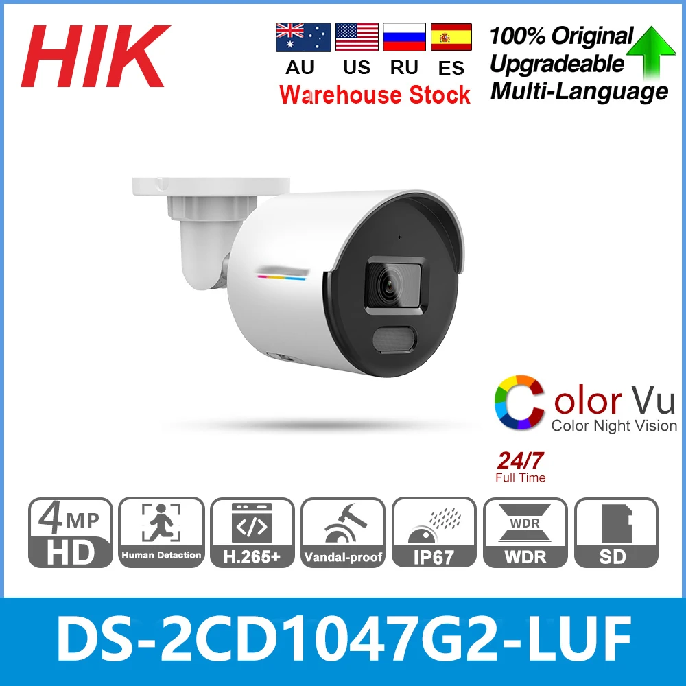 Hikvision Ip Camera 4mp Hd Poe Colorvu Ds-2cd1047g2-l(uf) Acusense ...