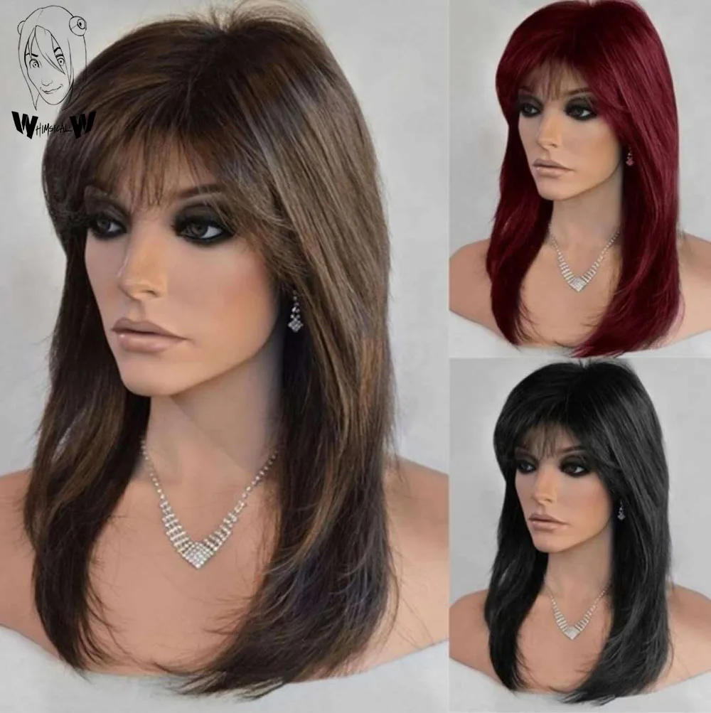 WHIMSICAL-W-Fashion-Women-Long-Straight-Synthetic-Wigs-for-Women ...