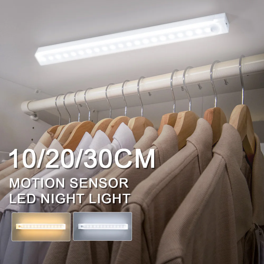 1PCS Motion Sensor Lamp Wireless LED Strip Night Lights USB ...