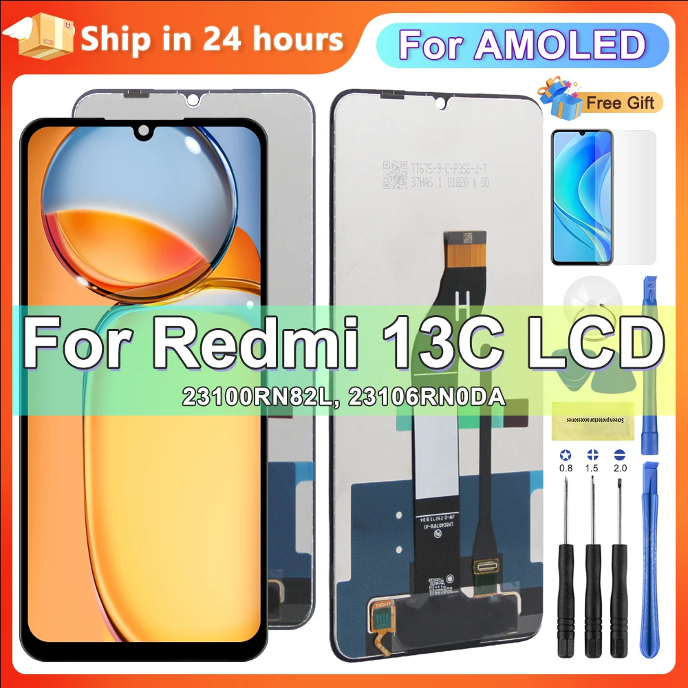 6.74'' AMOLED For Xiaomi Redmi 13C 23100RN82L LCD Display Touch Screen ...