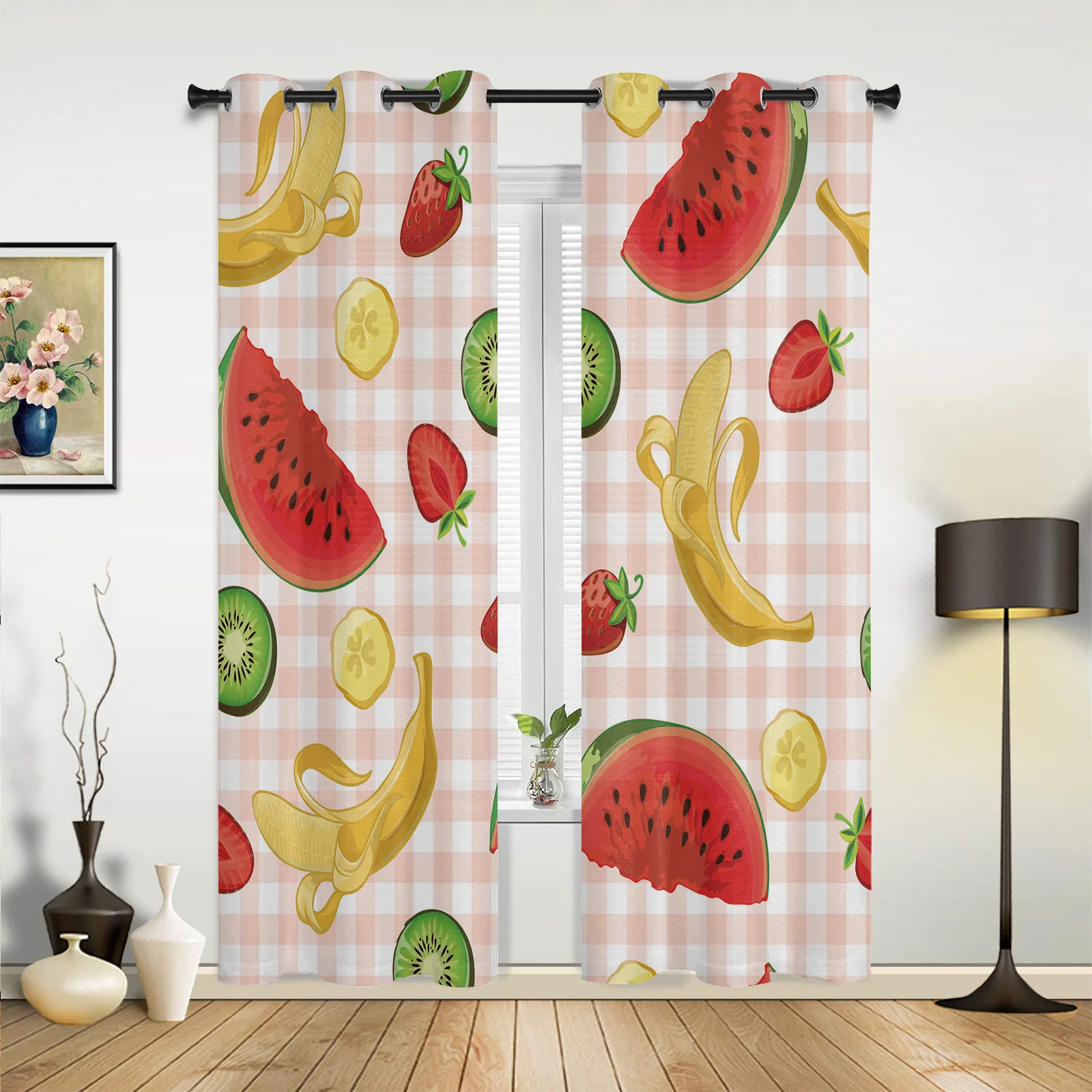 Fruit-Watermelon-Lemon-Window-Curtains-In-The-Living-Room-Kitchen ...