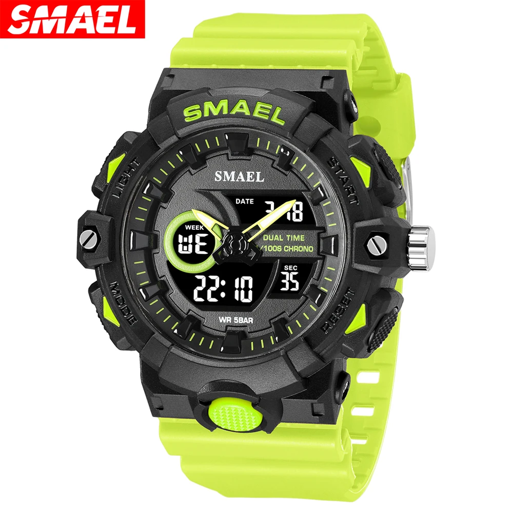 SMAEL Multifunctional LED Light Digital Sport Watch Mens Casual Student ...