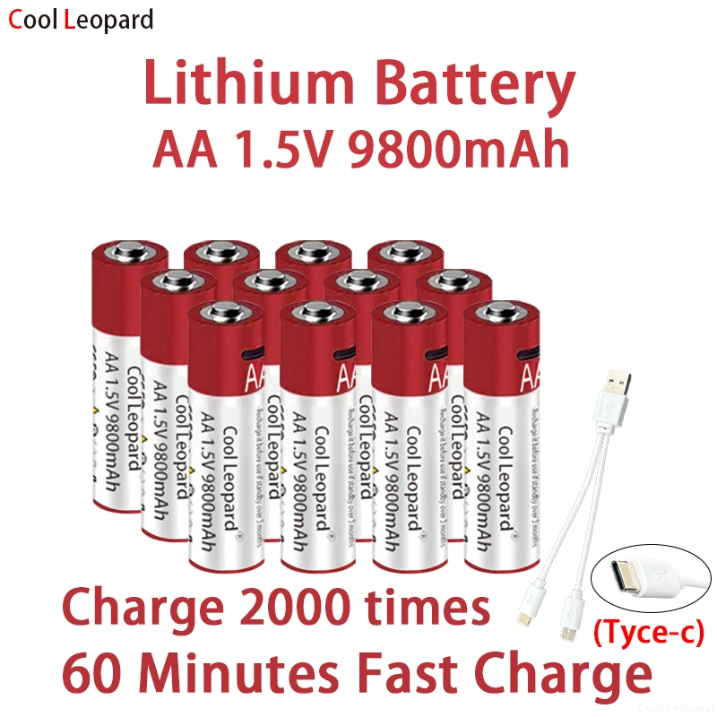 1-5V-AA-9800mAh-USB-Rechargeable-Lithium-Ion-Battery-For-Remote-Control ...