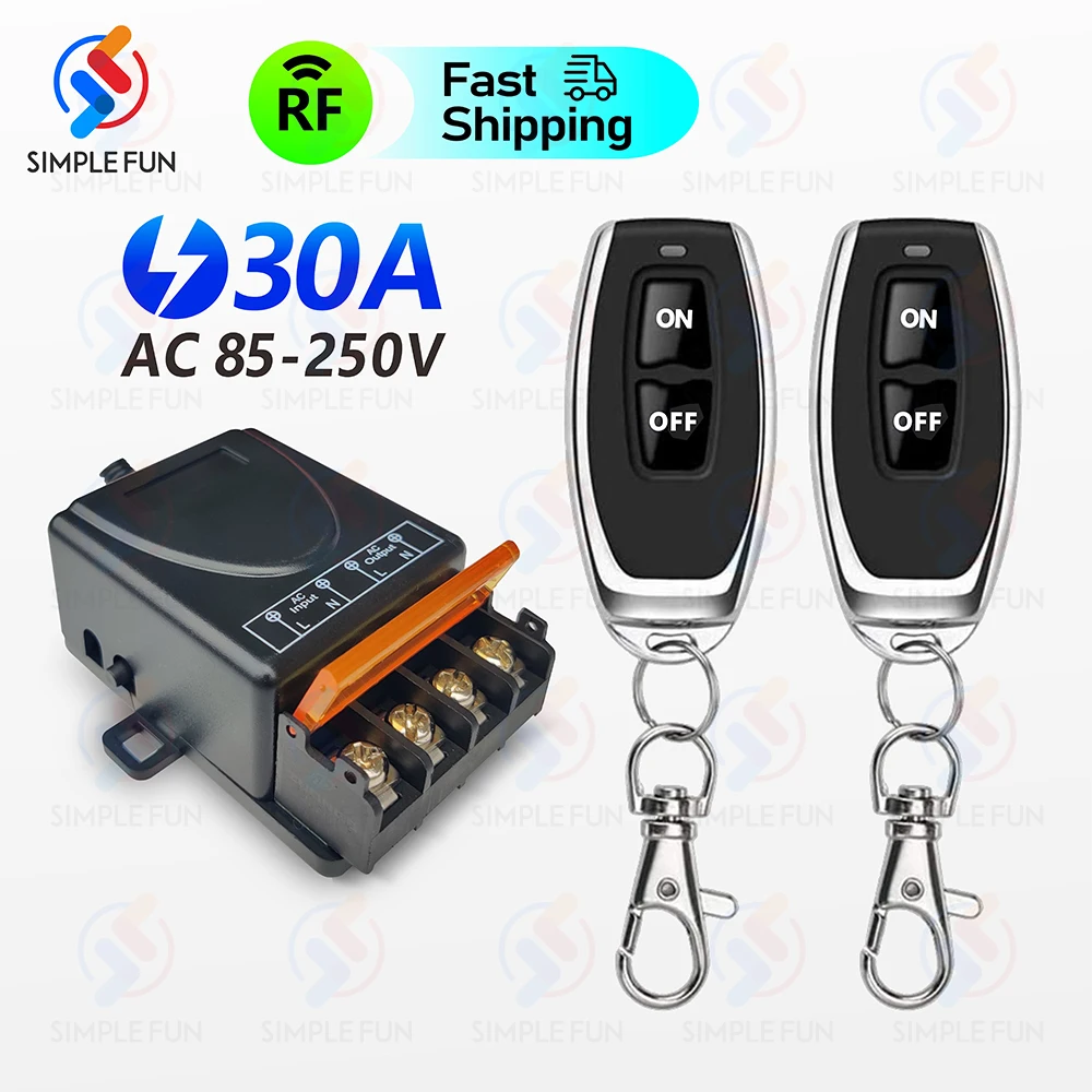 RF-Wireless-Remote-Control-Light-Switch-433Mhz-110V-220V-230V-30A-High ...