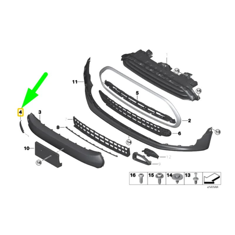 51117370795-Front-Bumper-Tow-Hook-Eye-Cover-Caps-for-Mini-Clubman-F56 ...