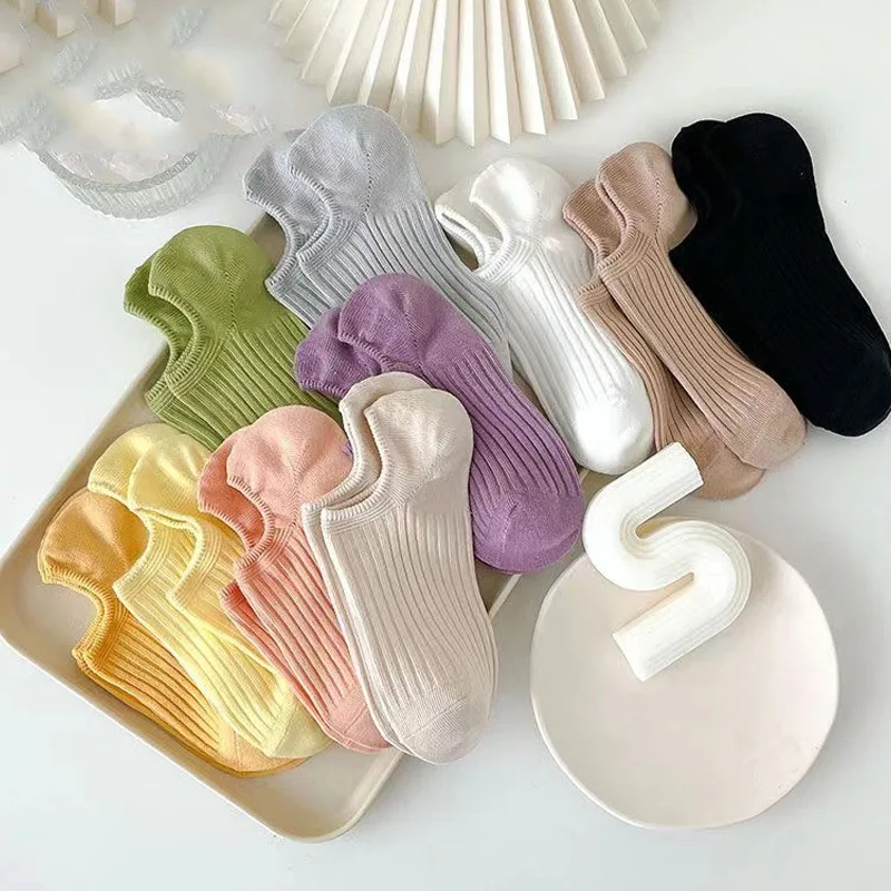 Calcetines-cortos-invisibles-para-mujer-medias-finas-de-silicona ...