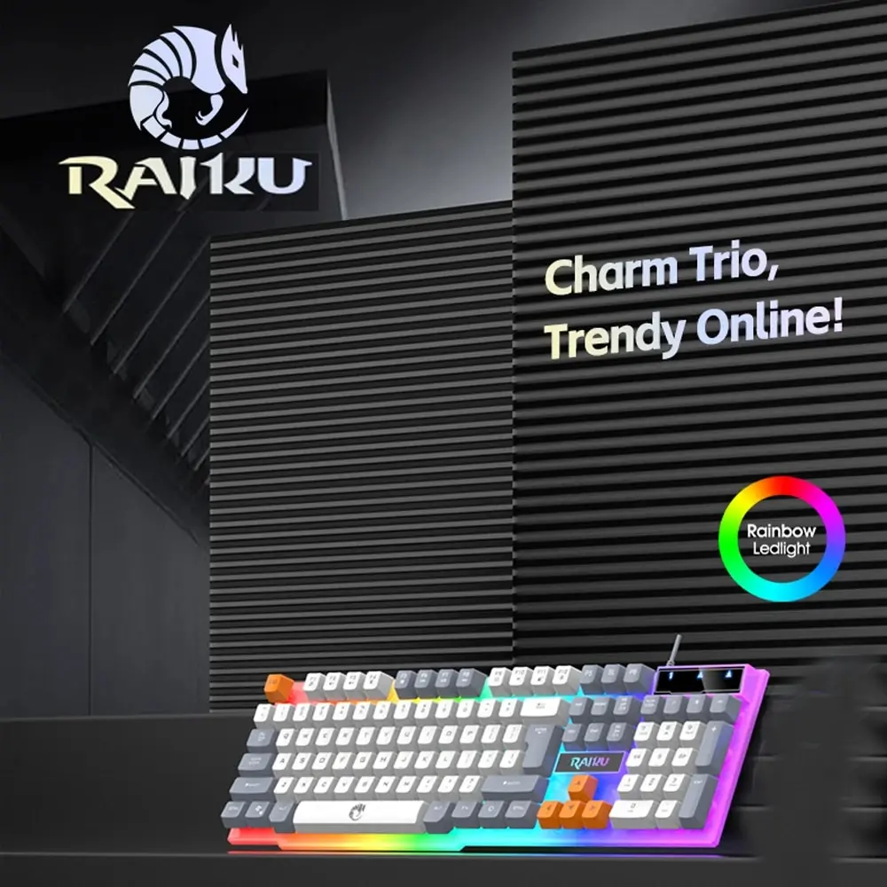 RAIKU-K26-Wired-104-Keys-Membrane-Keyboard-Kinds-of-Colorful-Lighting ...