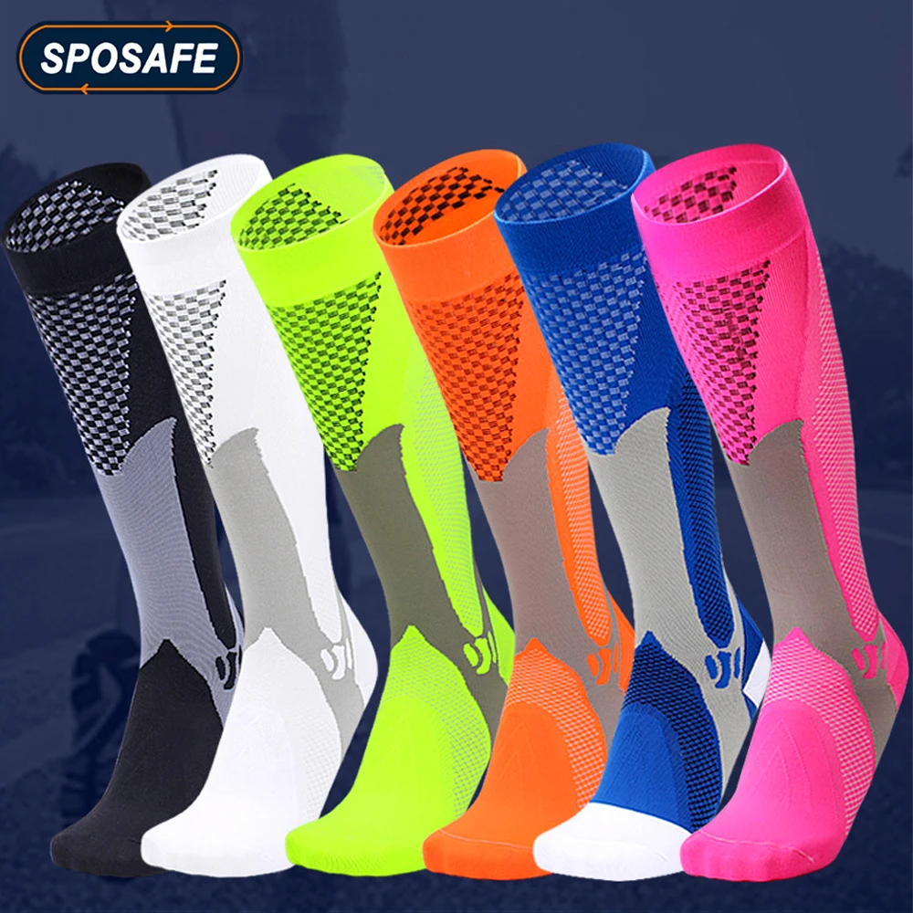 1Pair-Sports-Elastic-Compression-Muscle-High-Socks-Breathable-Calf ...