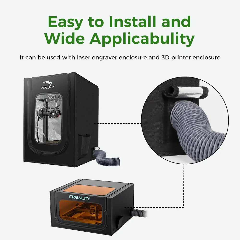 Creality Fume Extraction Kit for 3D Printer & Laser Engraver Enclosure ...