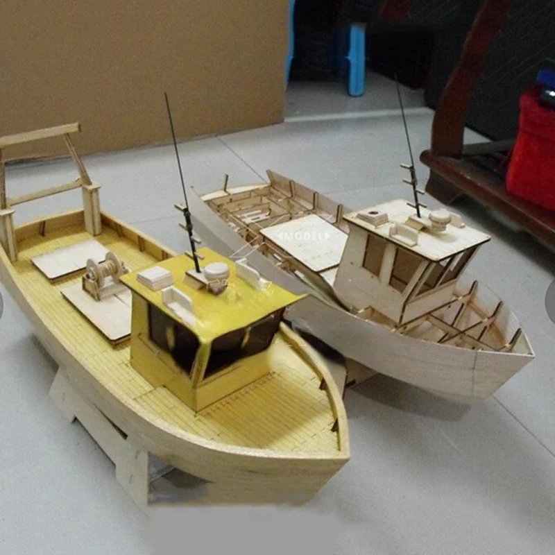 Boat Model Assembly Kit 1/20 Sky Fishing Boat Kit Wooden Hull Remote ...