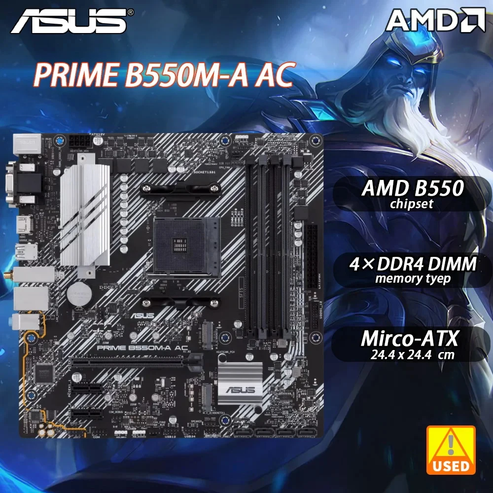AM4-Motherboard-ASUS-PRIME-B550M-A-AC-for-Ryzen-7-5700x-5700x3d-5800x3d ...