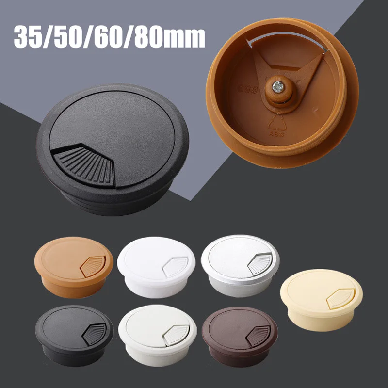 35-50-60-80mm-PC-Computer-Desk-ABS-Plastic-Grommet-Table-Cable-Tidy ...