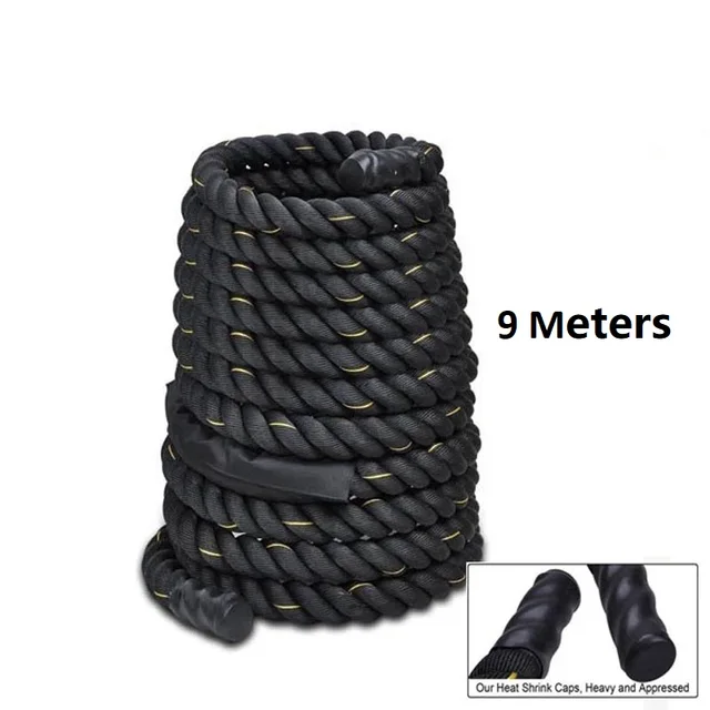 9/12/15 Meters Dacron Heavy Black Undulation Battling Rope Physical ...