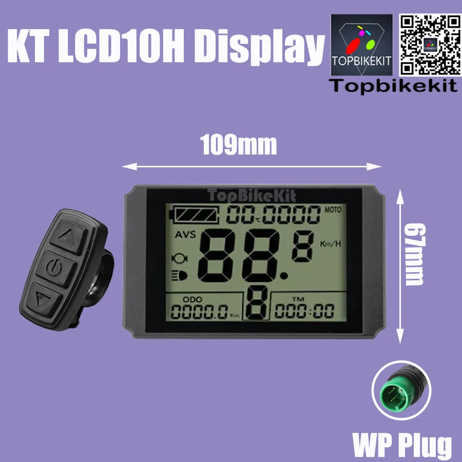 Ebike kt lcd10h display 24v/36v/48v/bicicleta elétrica lcd led power ...