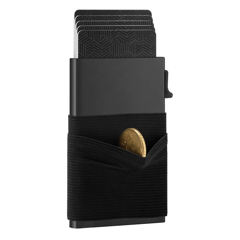 Rfid-Multi-slot-black-Polyester-fiber-Wallet-Pop-upable-Minimalist ...