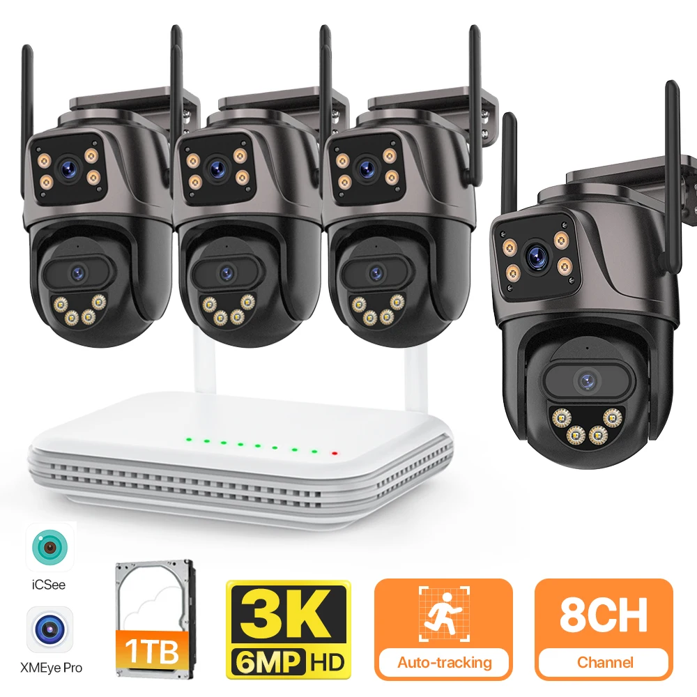6MP-HD-Dual-Lens-Outdoor-WIFI-PTZ-Camera-Wireless-8CH-NVR-CCTV-System ...