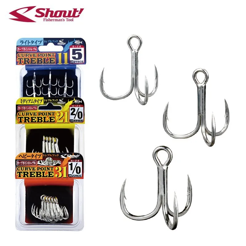 SHOUT-3Hooks-221CS-Sea-Boat-Fishing-GT-Hook-Wave-Pickle-Pencil-Mino ...