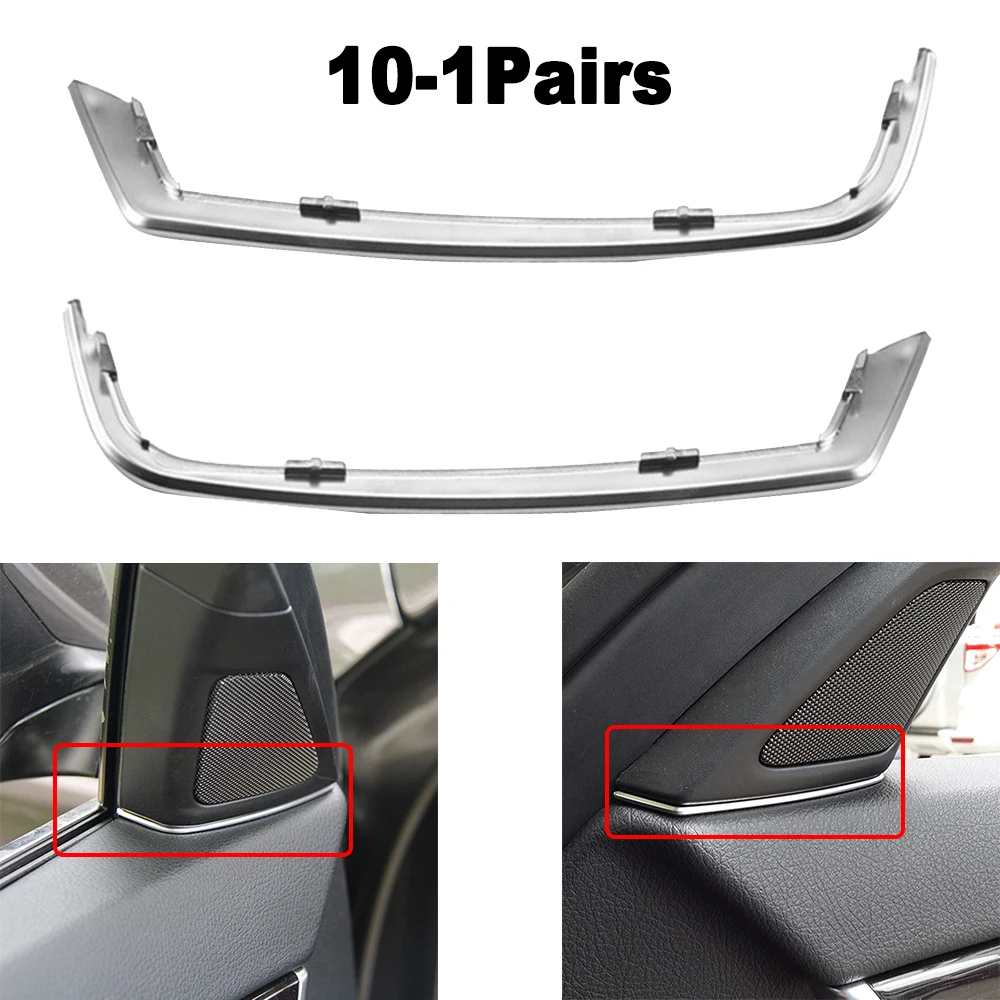 1-10Pair Front Door Speaker Cover Gap Trim Silver ABS Interior ...